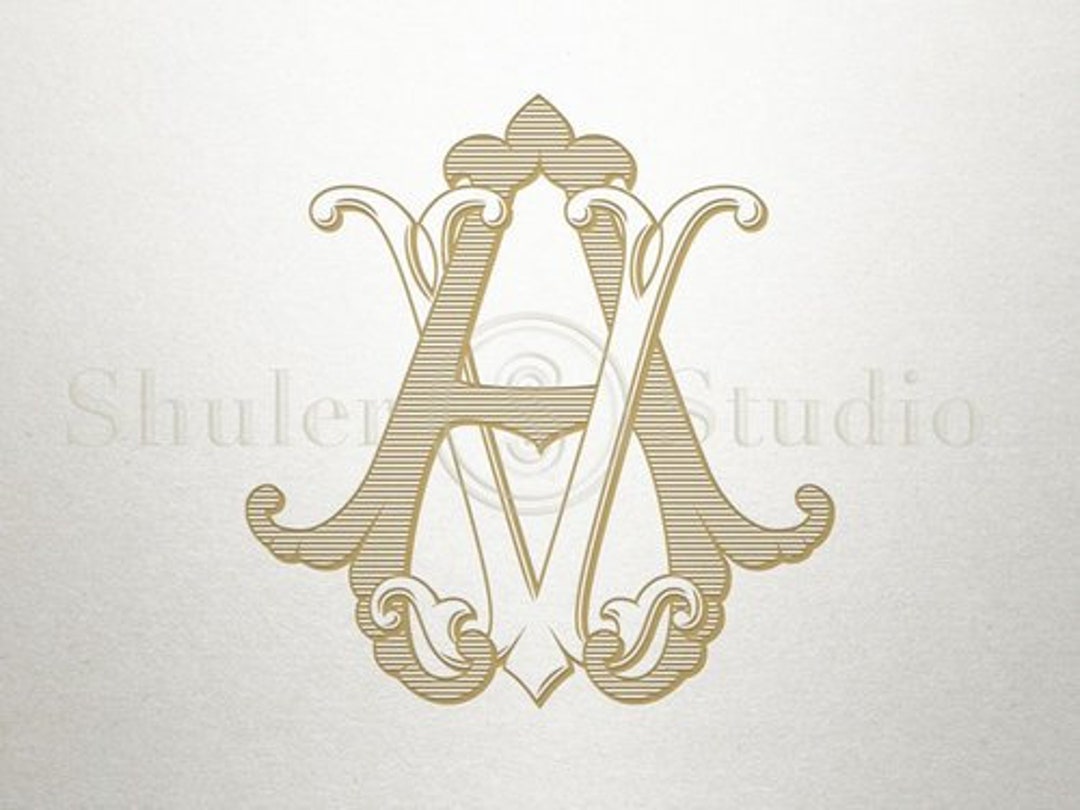 Custom Bridal Monogram - AV VA - Bridal Monogram - Vintage - Etsy
