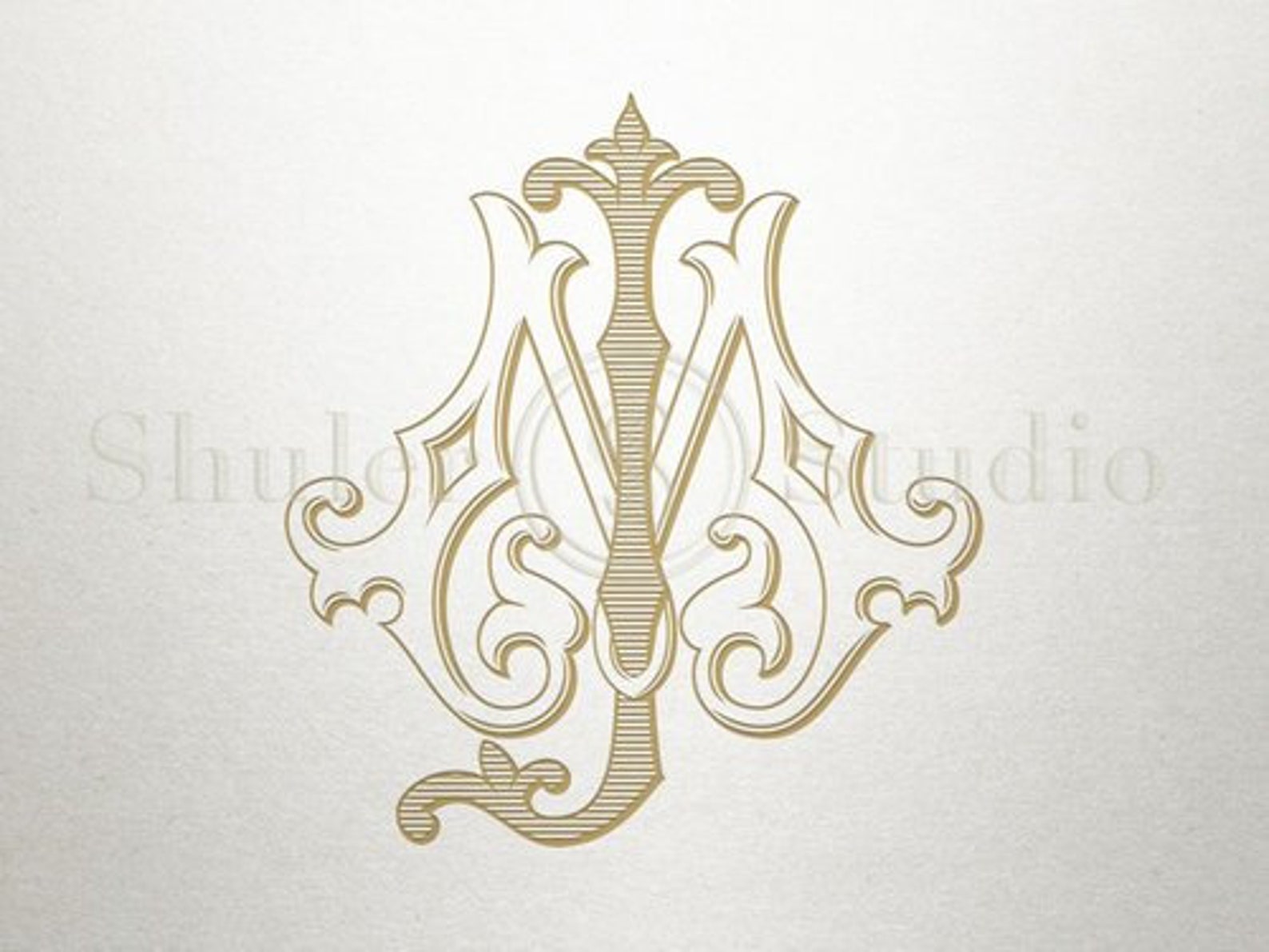 Antique Ornamental Monogram - JM MJ - Ornamental Monogram - Digital - Etsy