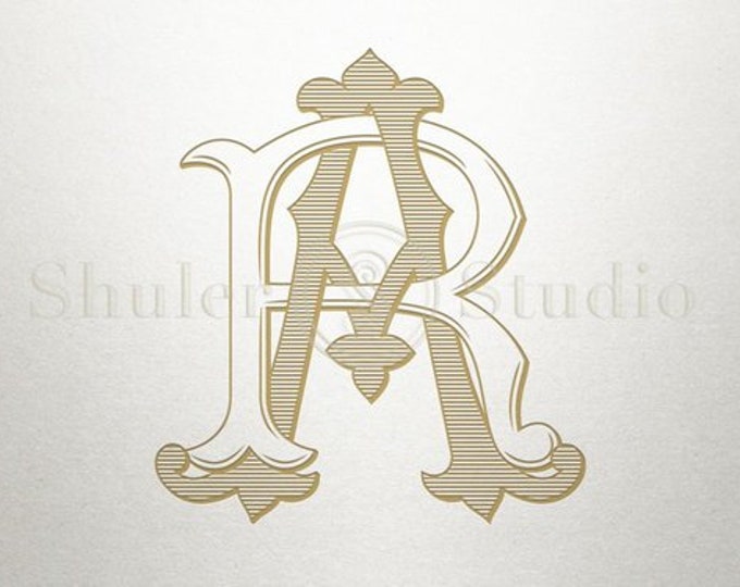 Interlocking Monogram Design AR RA Interlocking Monogram - Etsy