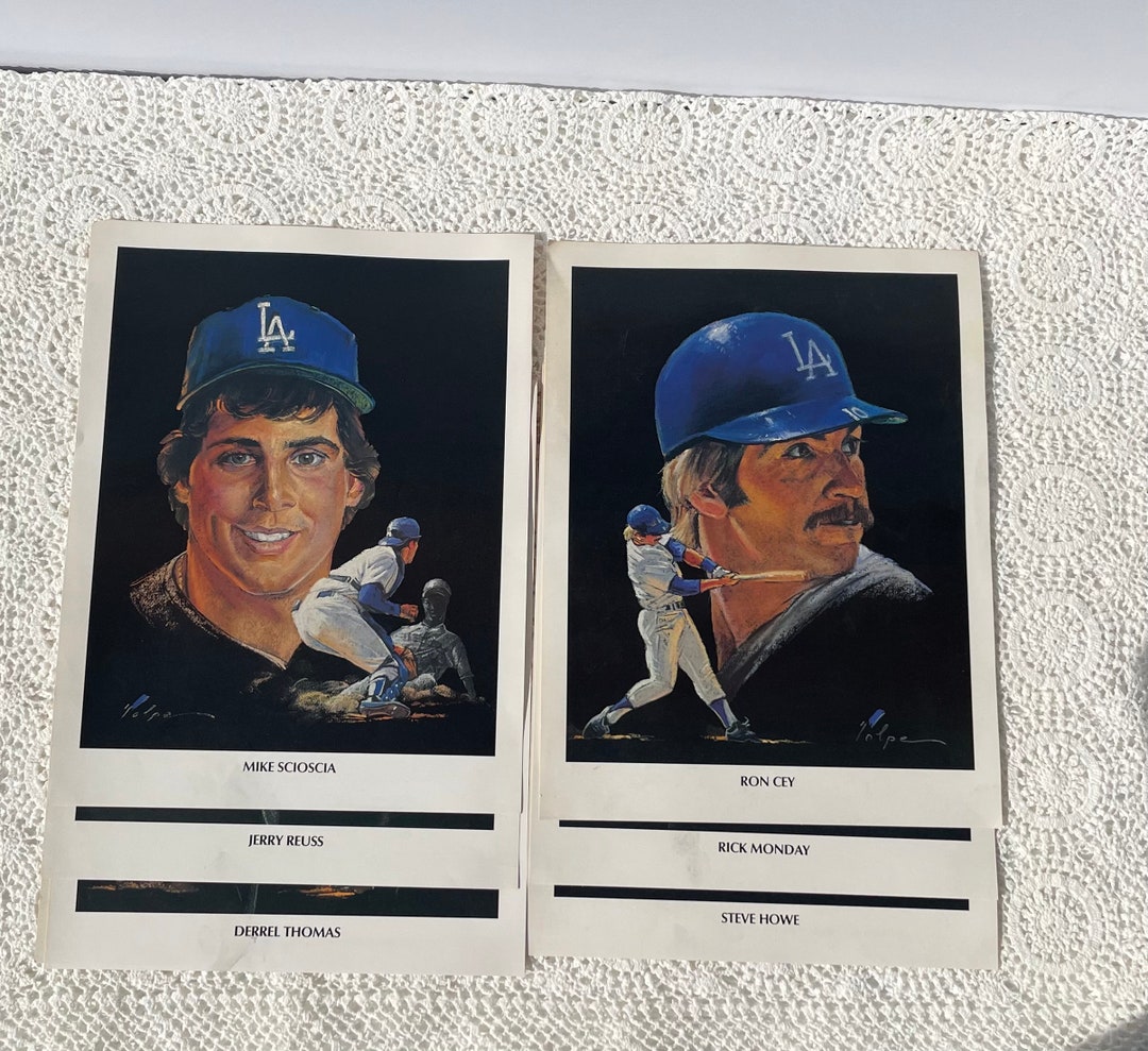 Vintage 1980’s L.A. Dodgers Commerative Portrait Prints Set of 6 - Etsy