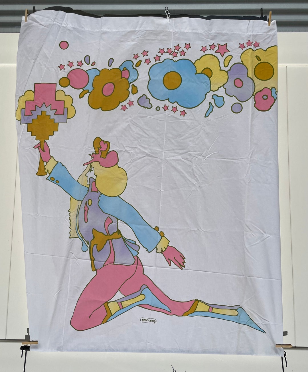 Vintage Peter Max “olympic Flier 2000” Twin Flat Sheet by Mohawk for ...