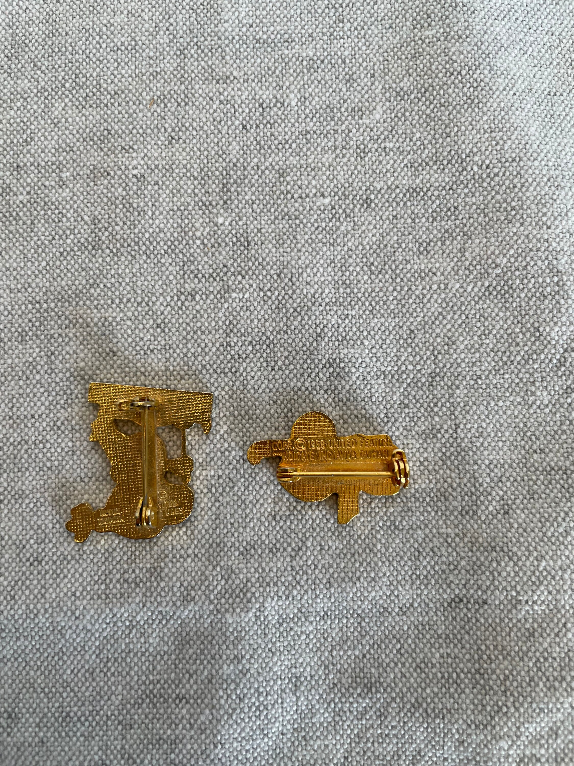 Vintage Aviva 1970s Snoopy Enamel Lapel Pin SET OF 2 - Etsy