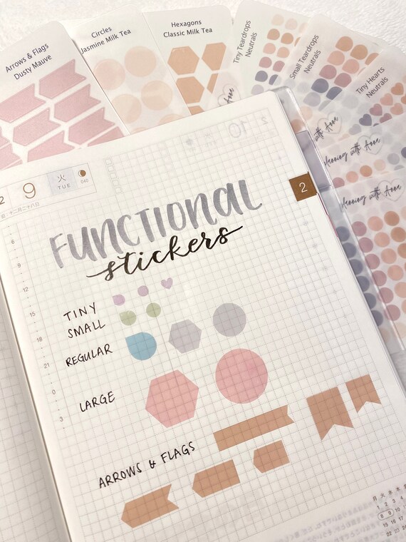 clear sticker paper Mini functional dots bullet journal stickers ...