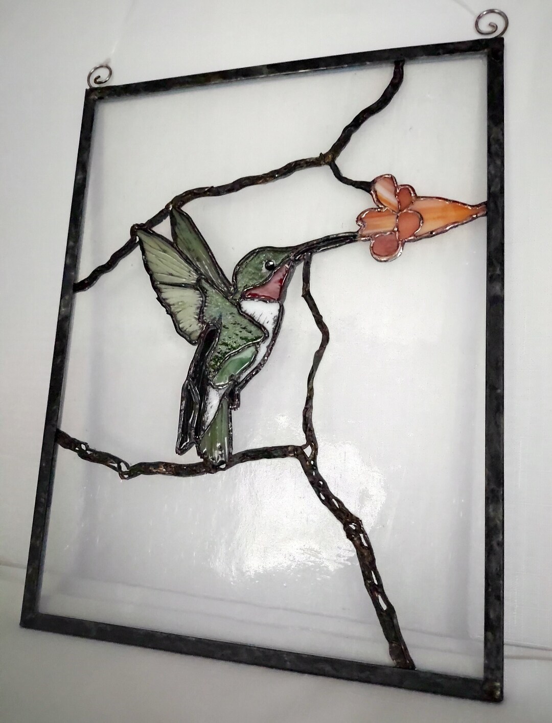 Hummingbird Stained Glass Panel - Etsy