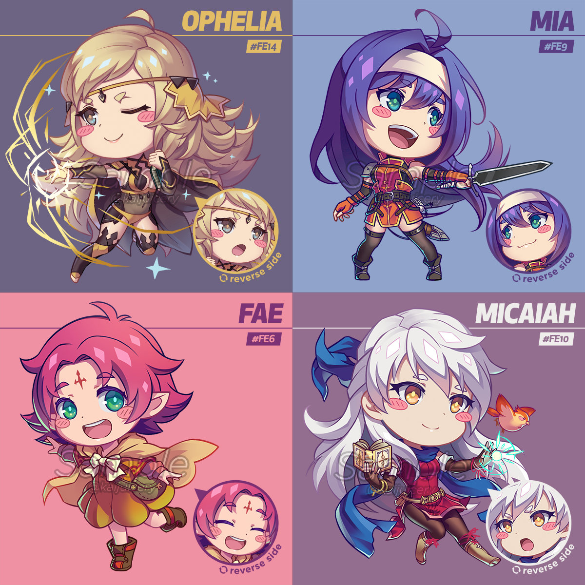FE Girls Ophelia Mia Fae Micaiah / 2 Double-sided - Etsy Sweden