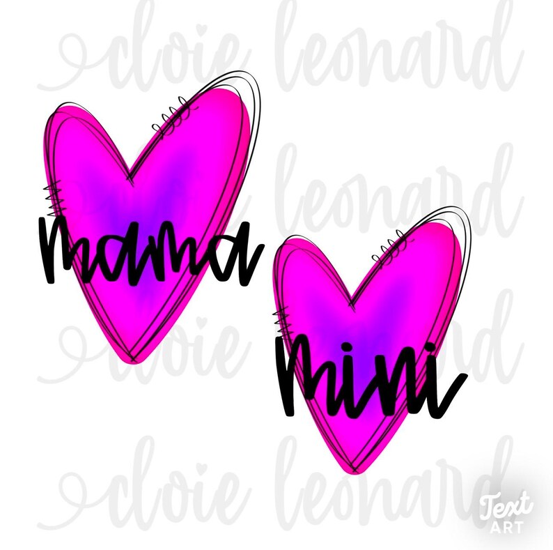 Mama and Mini Heart Png - Etsy