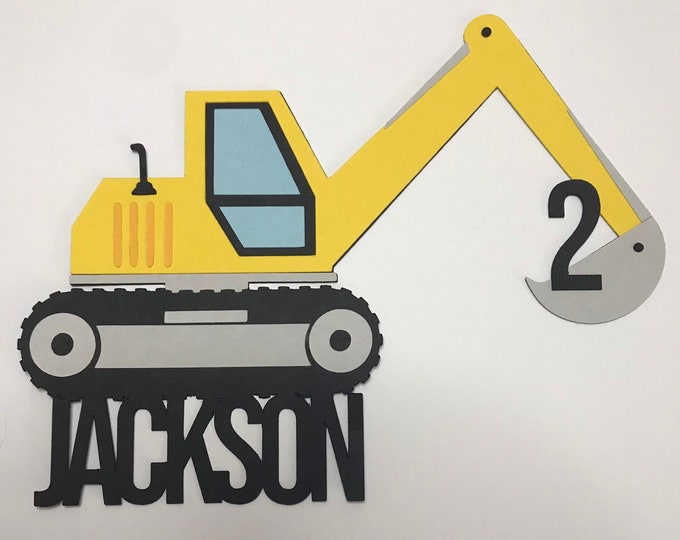 Digger Birthday Cake Topper | Construction Birthday Party - Etsy