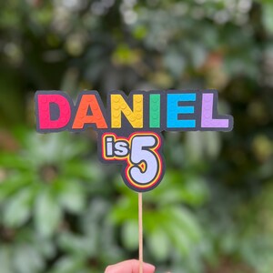 Brick Cake Topper | Kids Birthday Party Cake Topper - Etsy