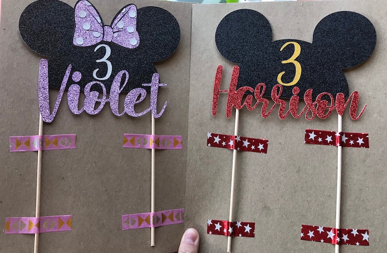 Custom Mickey Birthday Cake Topper | Disney Birthday | - Etsy