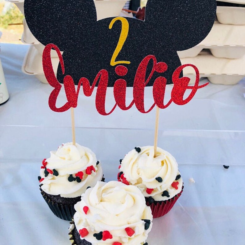 Custom Mickey Birthday Cake Topper | Disney Birthday | - Etsy