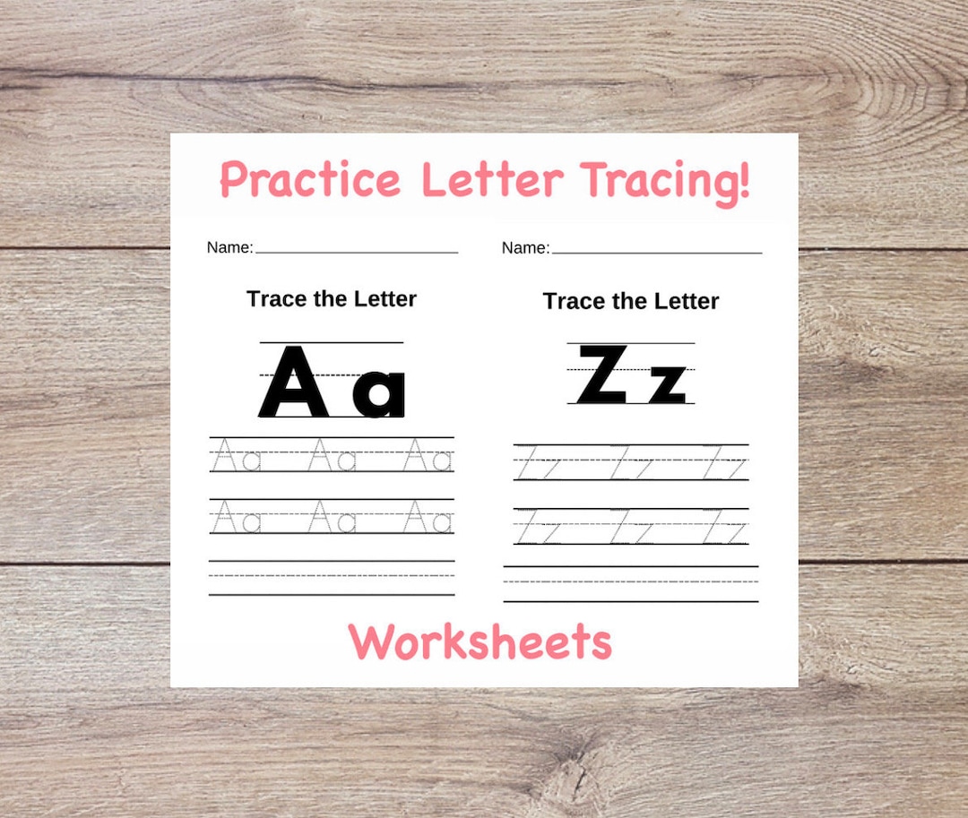 Simple Alphabet Tracing Worksheet - Etsy