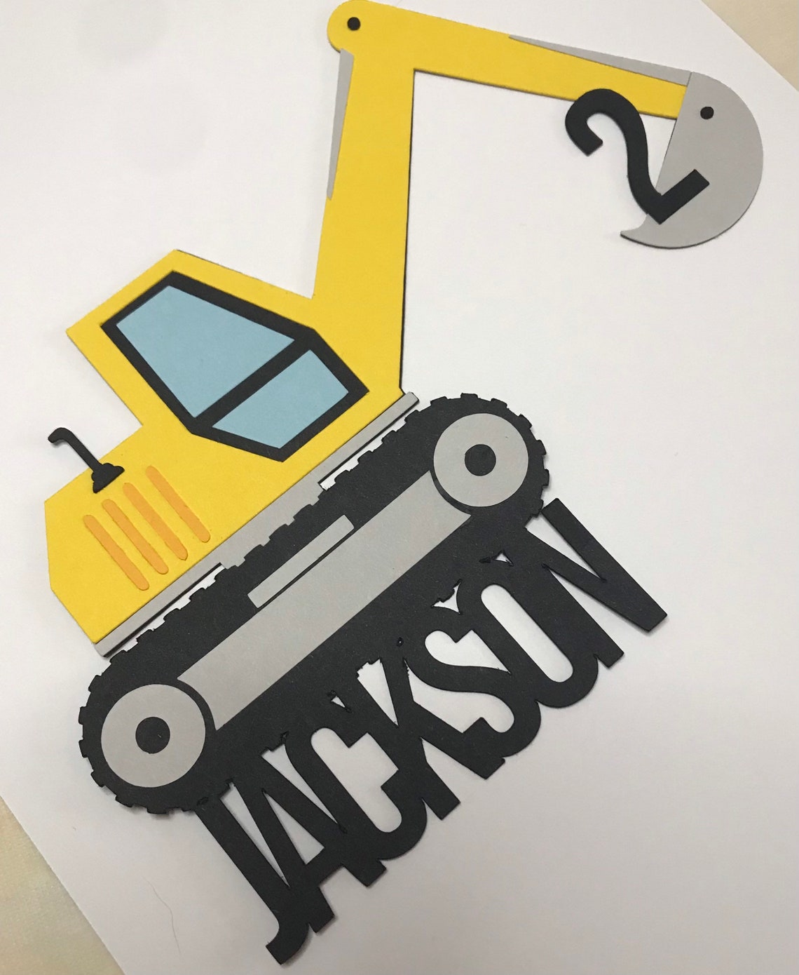 Digger Birthday Cake Topper Construction Birthday Party - Etsy