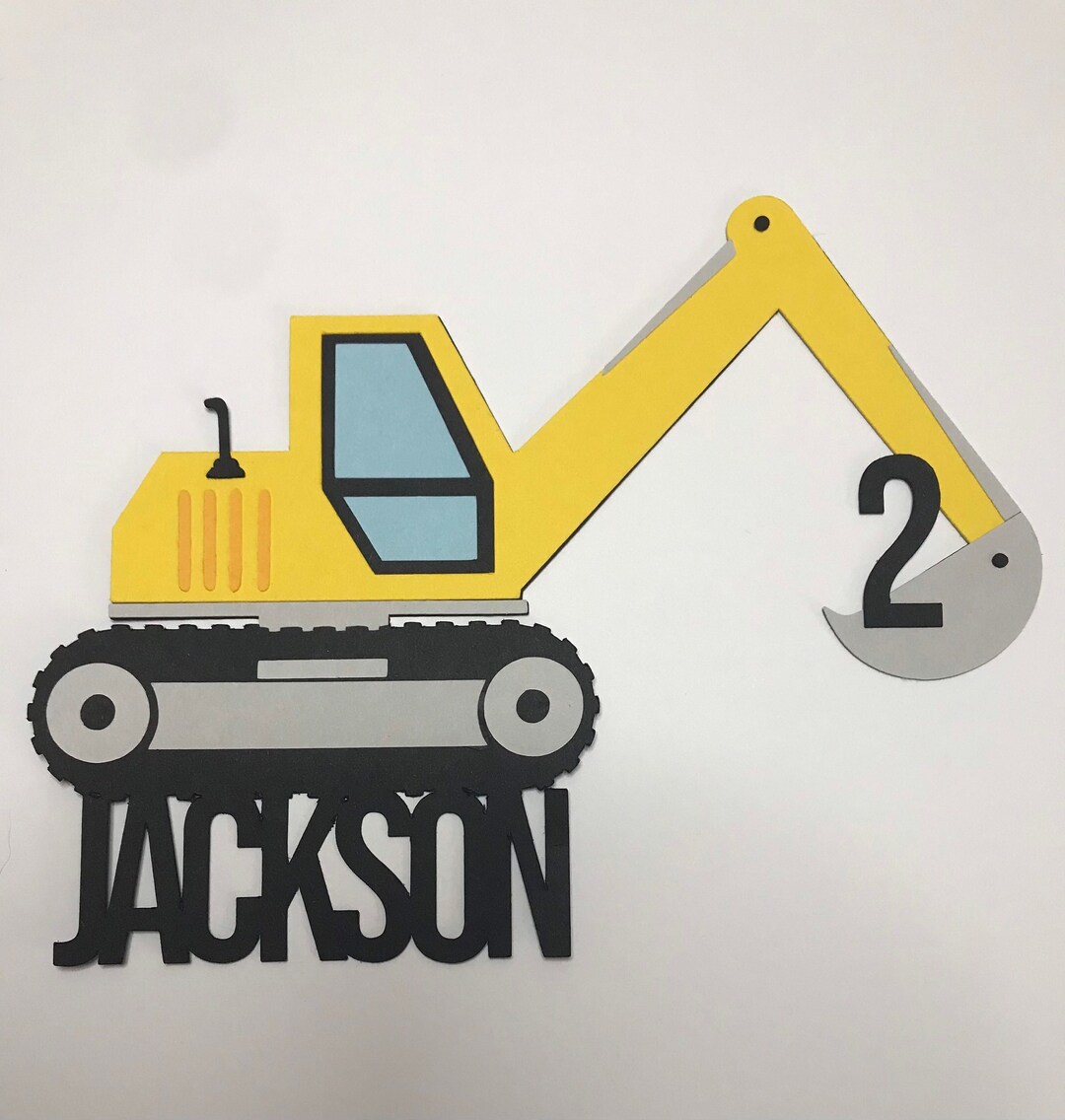 Digger Birthday Cake Topper | Construction Birthday Party - Etsy