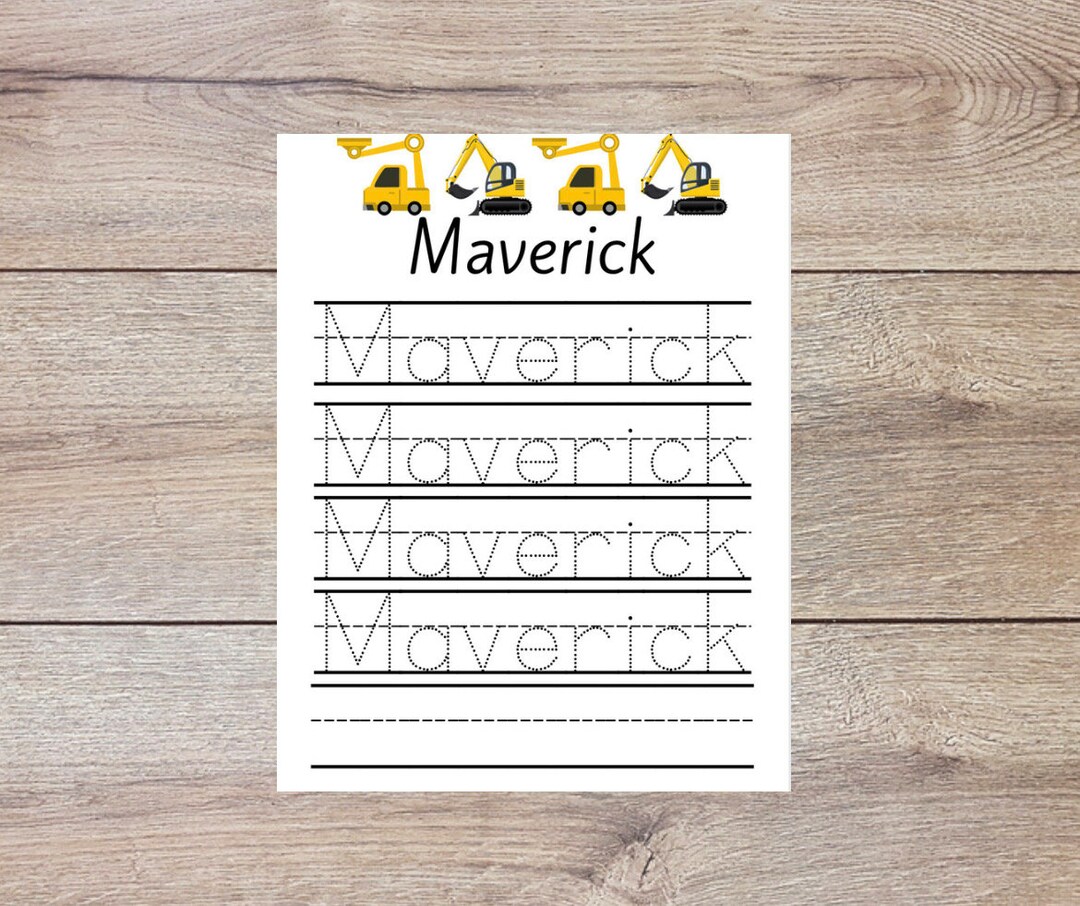 Template Construction Personalized Name Tracing Worksheets ...