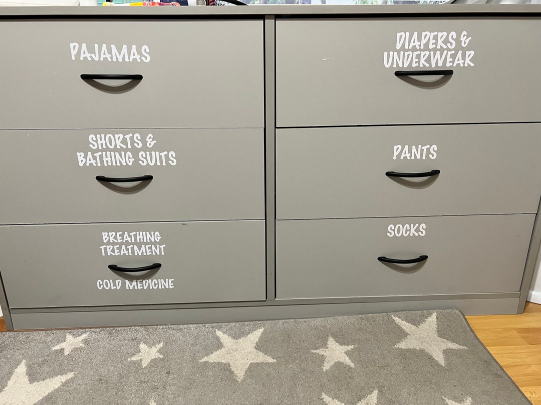 Custom Bedroom Drawer Labels - Etsy