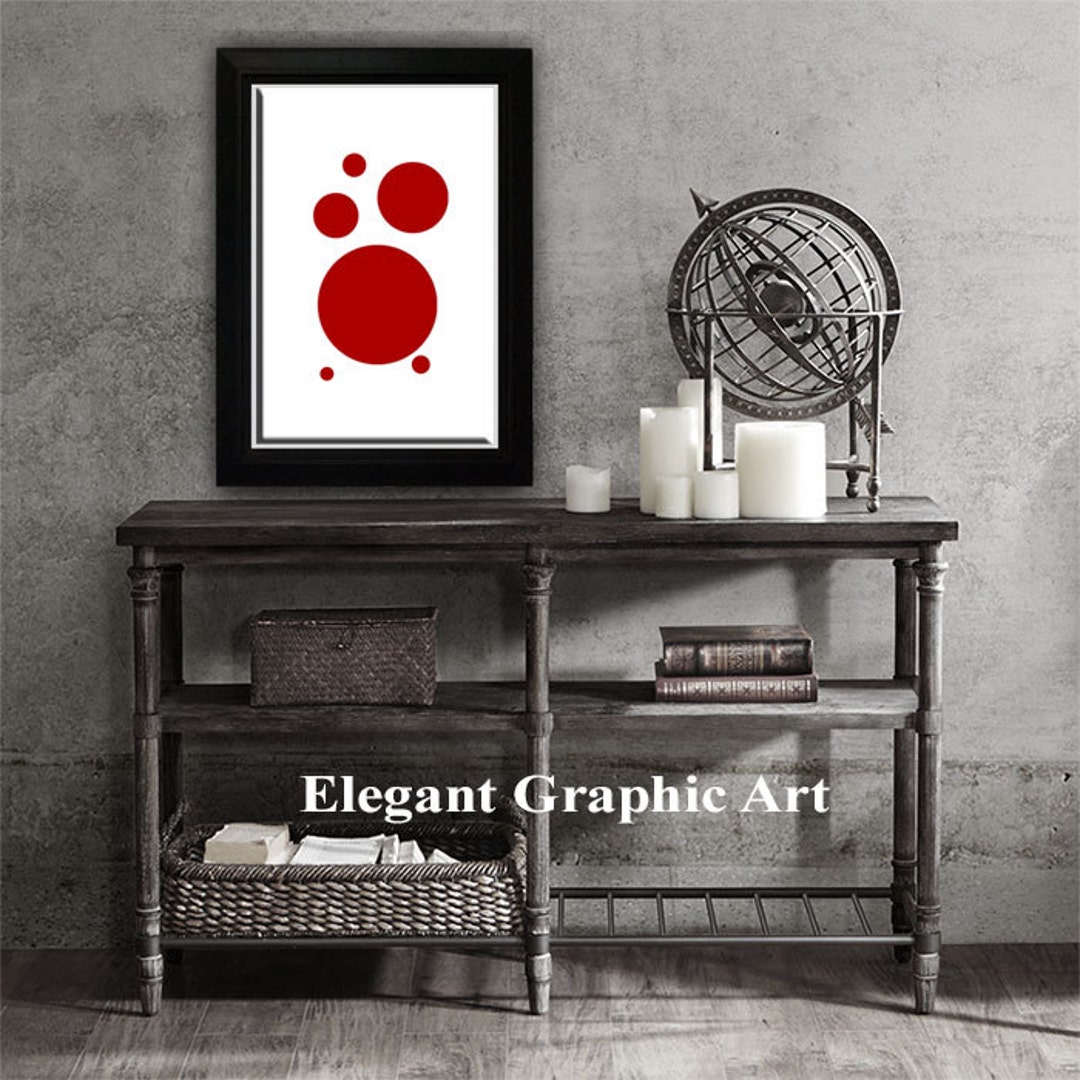 Red Circle Print, Red Art Print, Instant Digital Download Fine Art ...