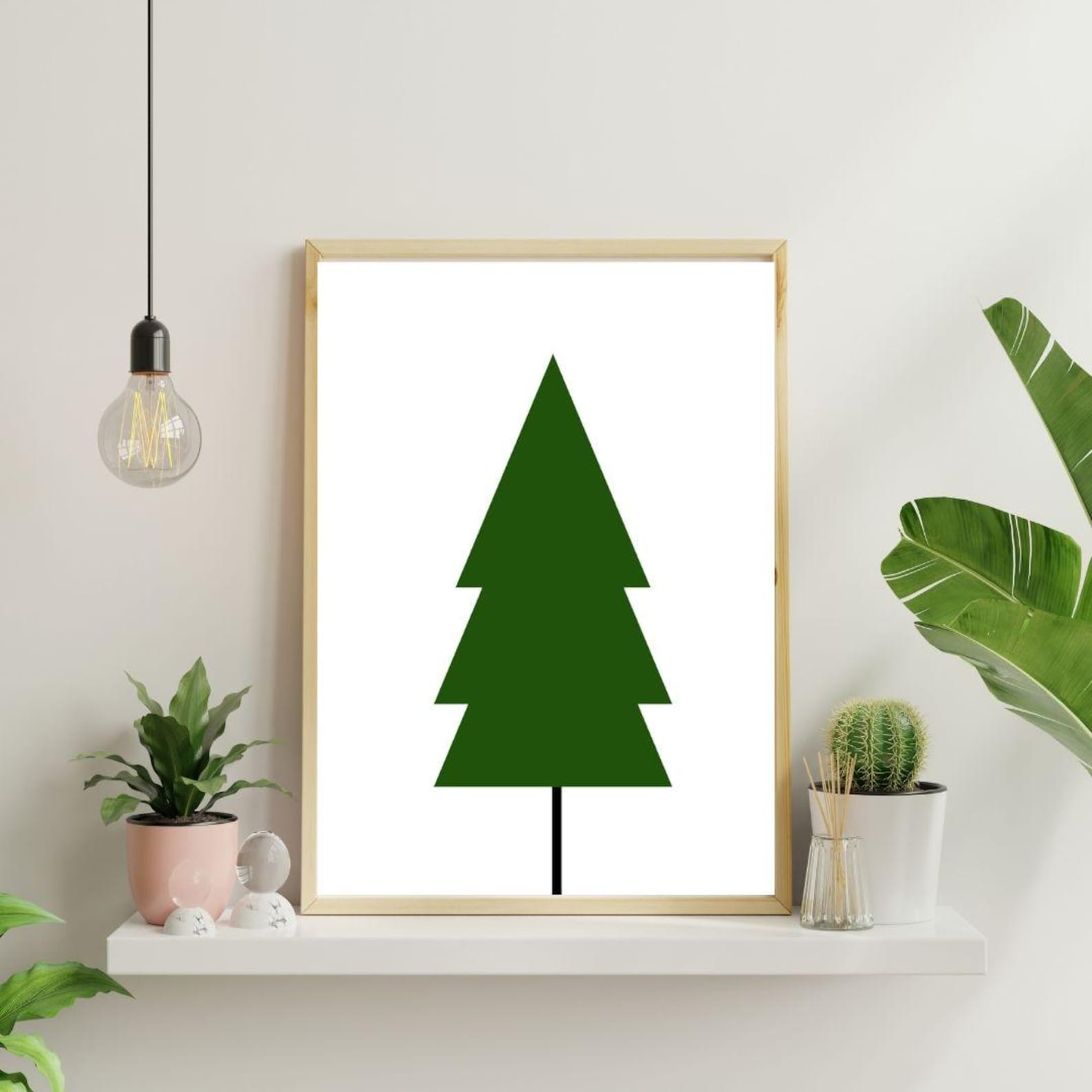 Green Tree Art, Tree Art Print, Tree Wall Art, Forest Print, Green Art ...