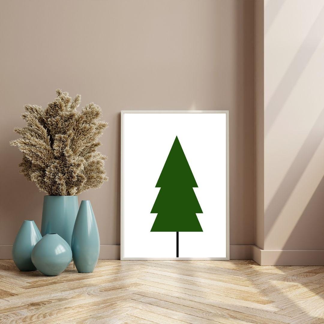 Green Tree Art, Tree Art Print, Tree Wall Art, Forest Print, Green Art ...