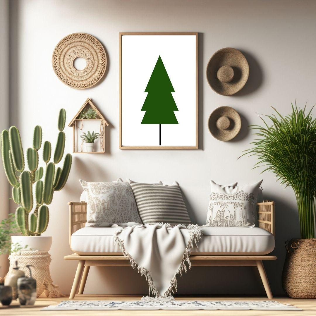 Green Tree Art, Tree Art Print, Tree Wall Art, Forest Print, Green Art ...