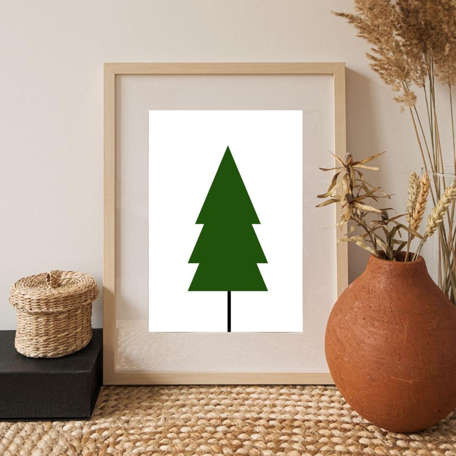 Green Tree Art, Tree Art Print, Tree Wall Art, Forest Print, Green Art ...