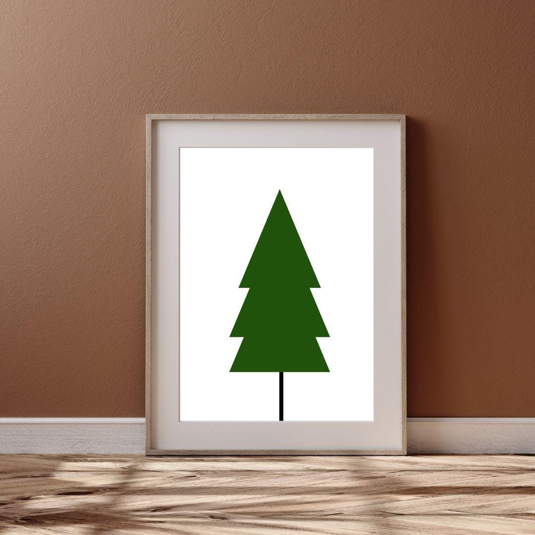 Green Tree Art, Tree Art Print, Tree Wall Art, Forest Print, Green Art ...