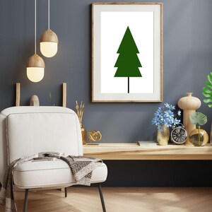 Green Tree Art, Tree Art Print, Tree Wall Art, Forest Print, Green Art ...