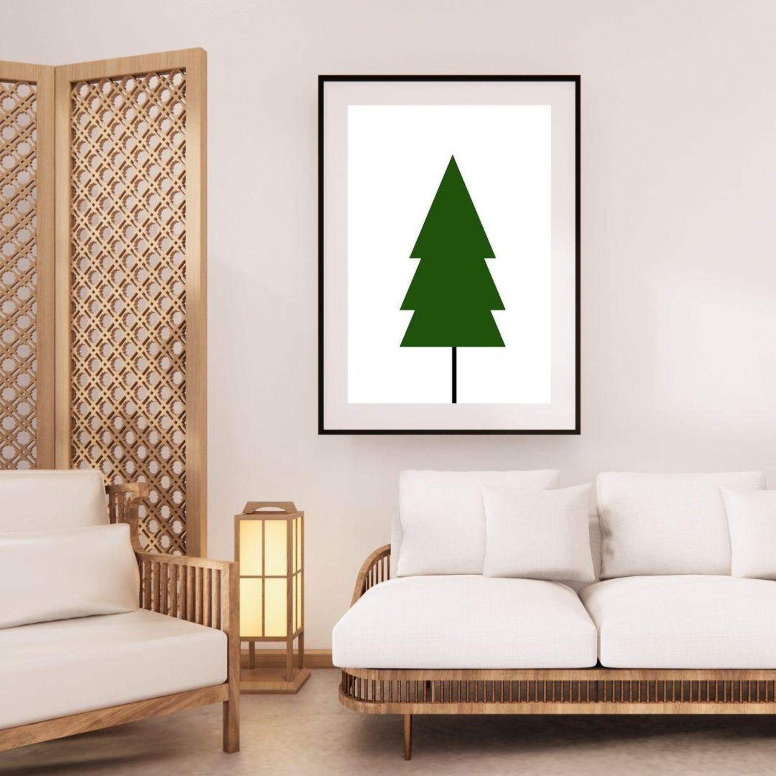 Green Tree Art, Tree Art Print, Tree Wall Art, Forest Print, Green Art ...