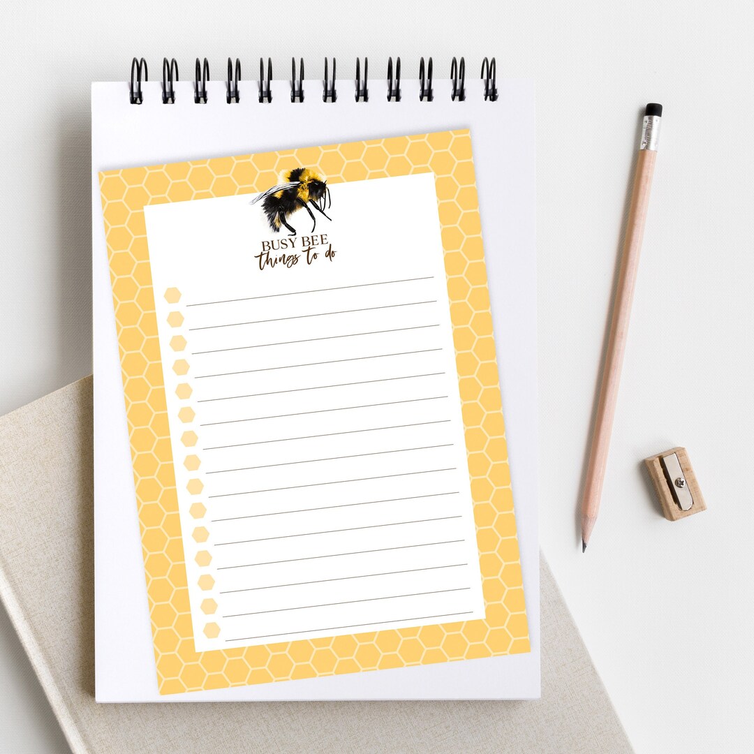 Bee Themed Stationery, To-do List, Save the Bees, Eco Friendly ...