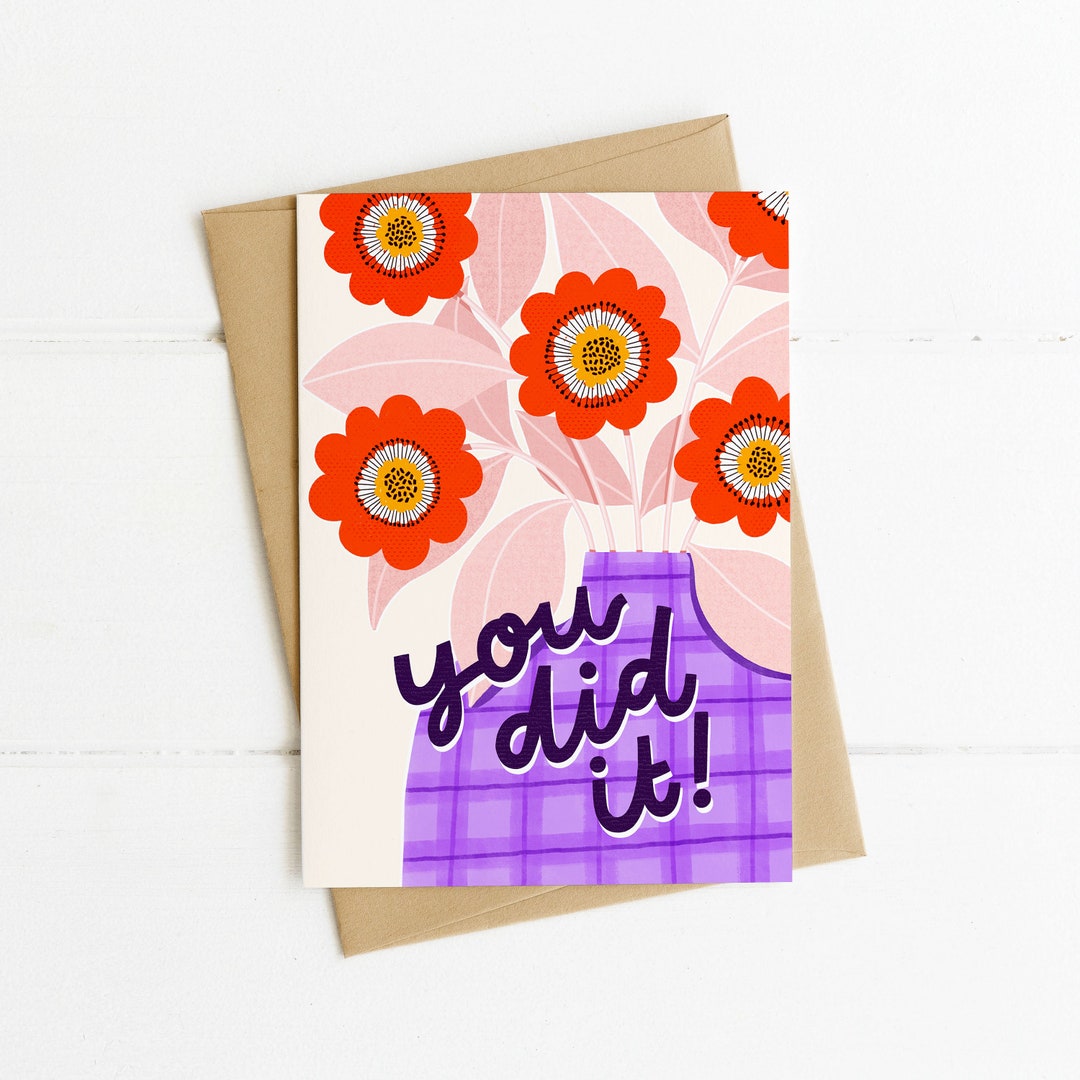 You Did It! , Proud of You Card, Graduation, Driving Test, New Job Card ...