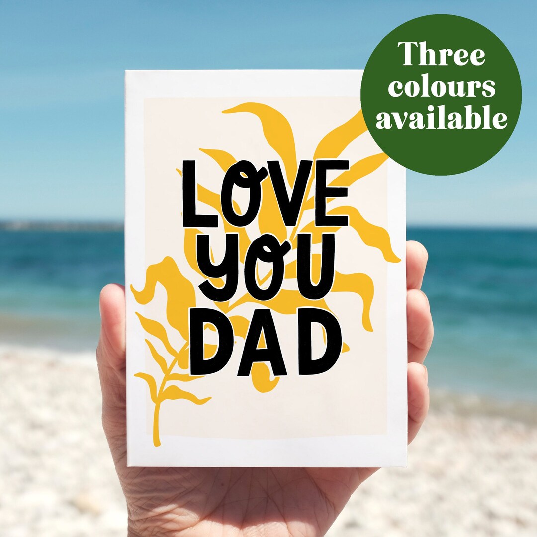 Love You Dad Card, Father's Day Card, Simple Father's Day Card, Dads ...