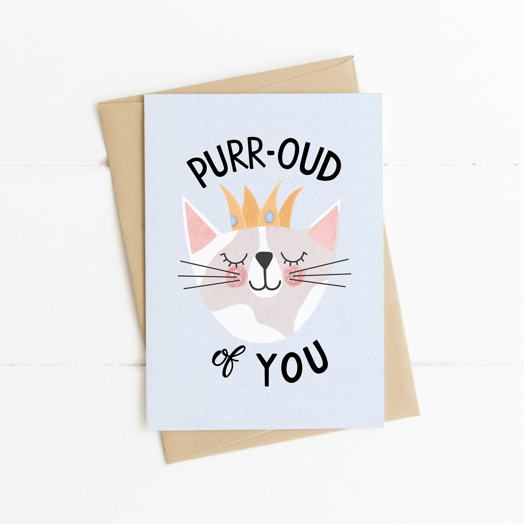 Cat Card, Proud of You Card, Graduation, Driving Test, Exams, New Job ...