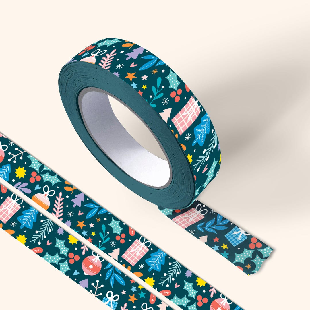 Colourful Christmas Washi Tape, Christmas Washi Tape, Paper Tape, Gift ...