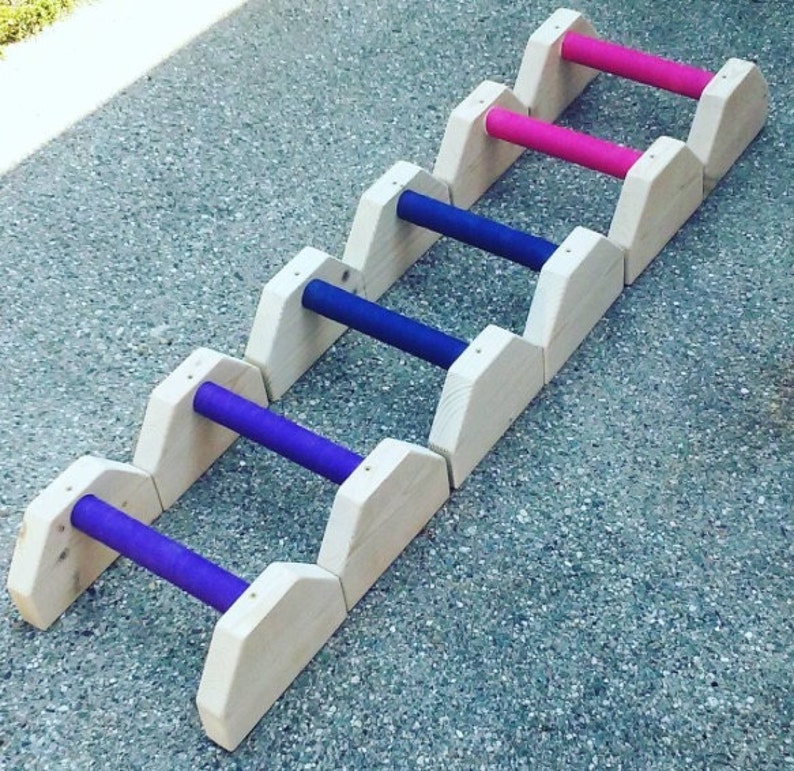 12" Wood Parallettes Gymnastics Press Handstands Crossfit Push Ups Dip ...