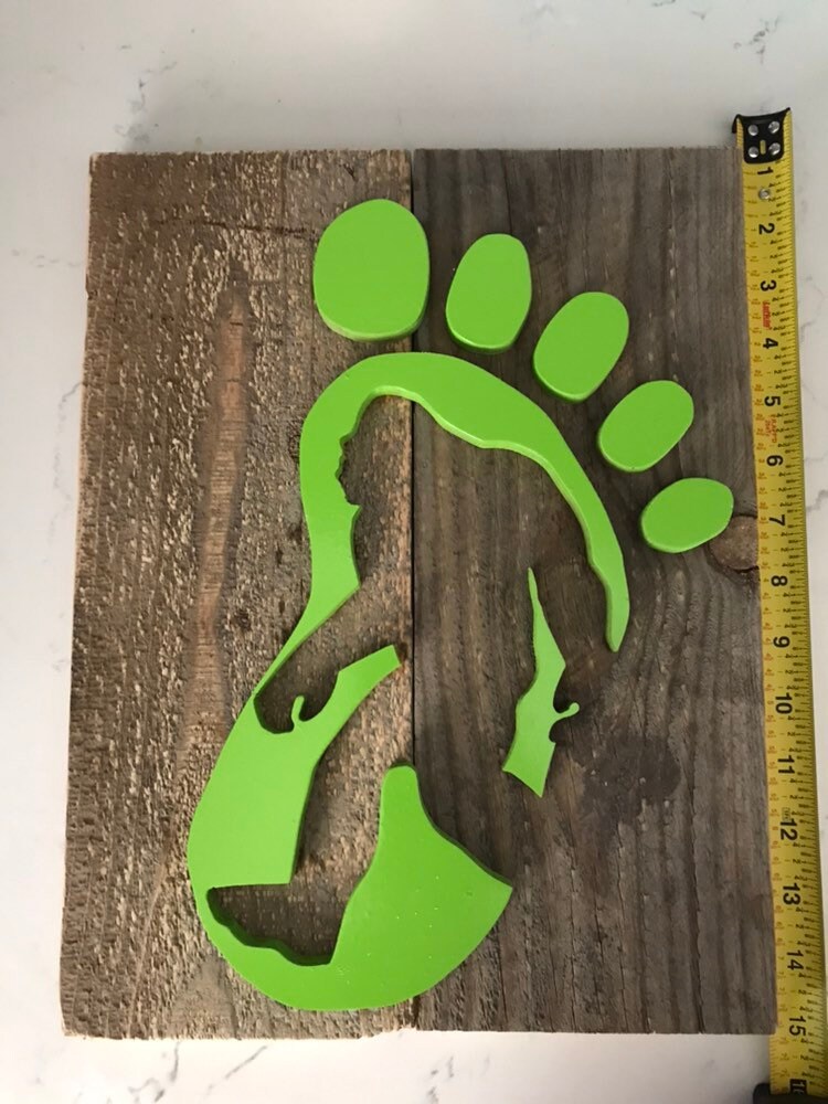 Bigfoot Footprint Wooden Wall Display - Etsy