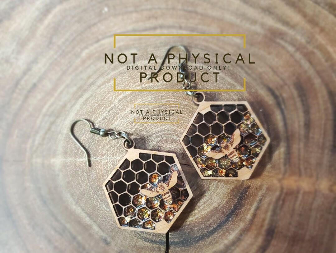 Honeycomb Bee Earring SVG Cut File | Glowforge CNC (digital File) - Etsy