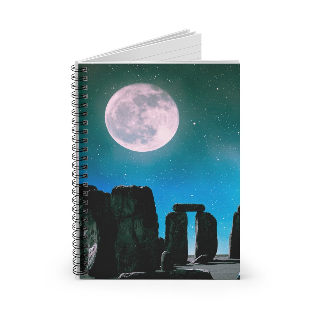 Stonehenge Light Pink Moon Spiral Ring Notebook Great Gift for - Etsy