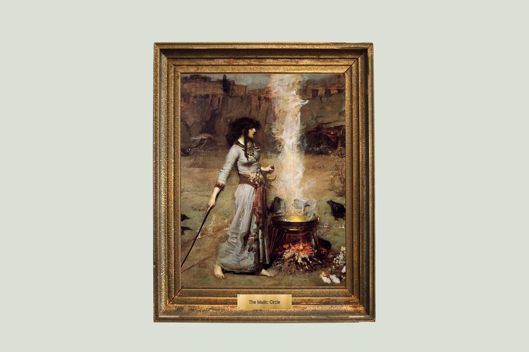 Pre-raphaelite Magic Circle Witchy Wall Art: Vintage Pagan Decor ...