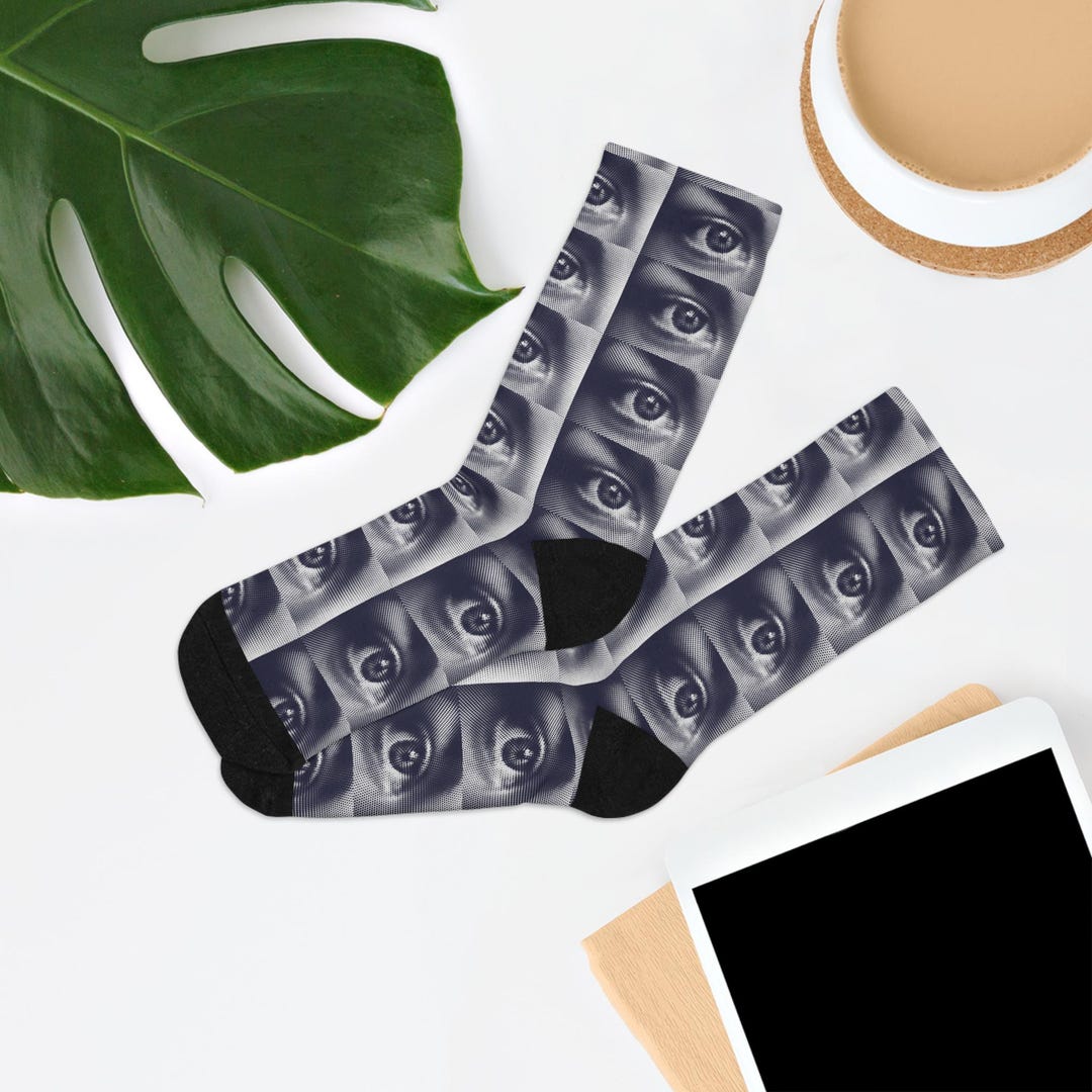 Creepy Blue Eyes Recycled Poly Socks. Dress up Your Halloween Look With ...