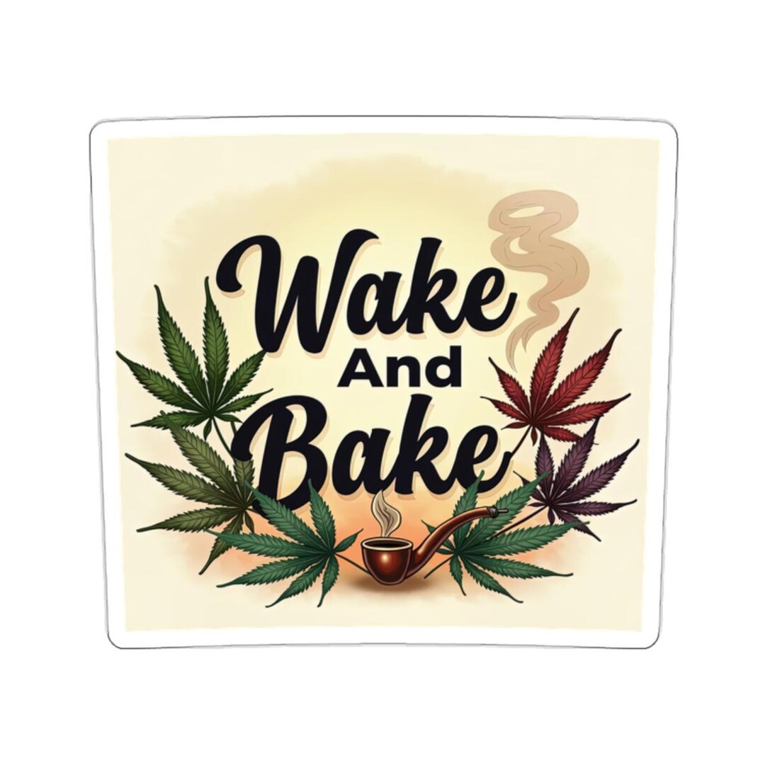 Marijuana Morning Ritual Decal: Wake and Bake Cannabis Leaf Sticker for ...
