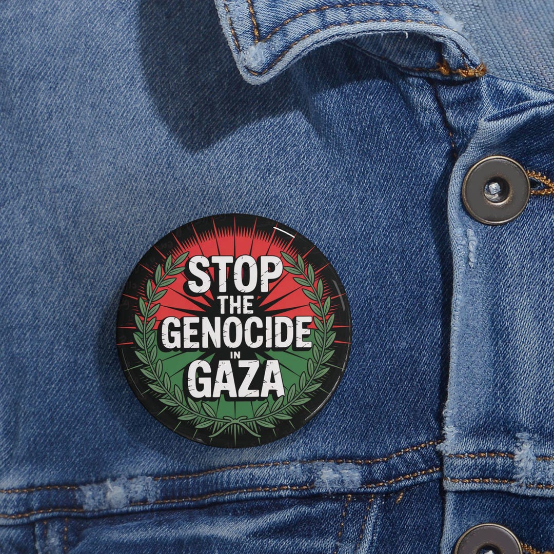 End the Genocide in Gaza Pins, Round Pins, Lapel Pins, Political ...