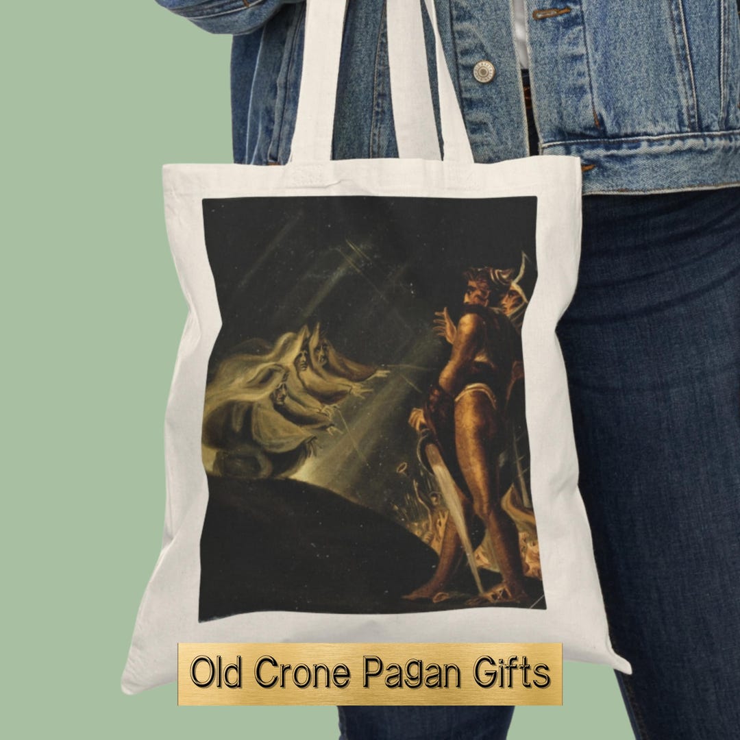 Macbeth and Banquo Three Witches Lightweight Tote Bag, Shakespearean ...