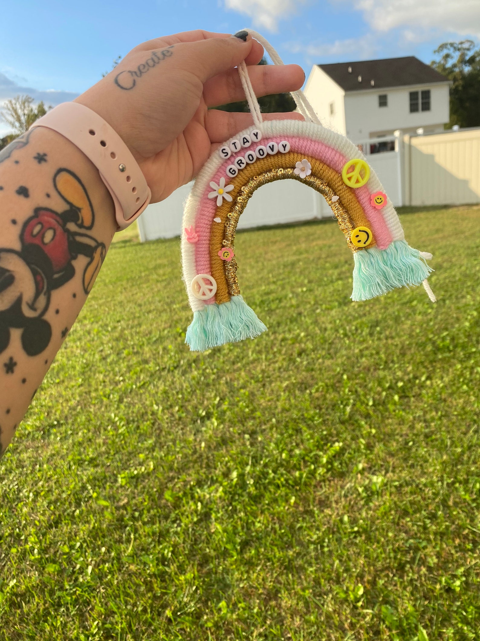 Stay Groovy Macrame Rainbow / Hippie Macrame Rainbow - Etsy