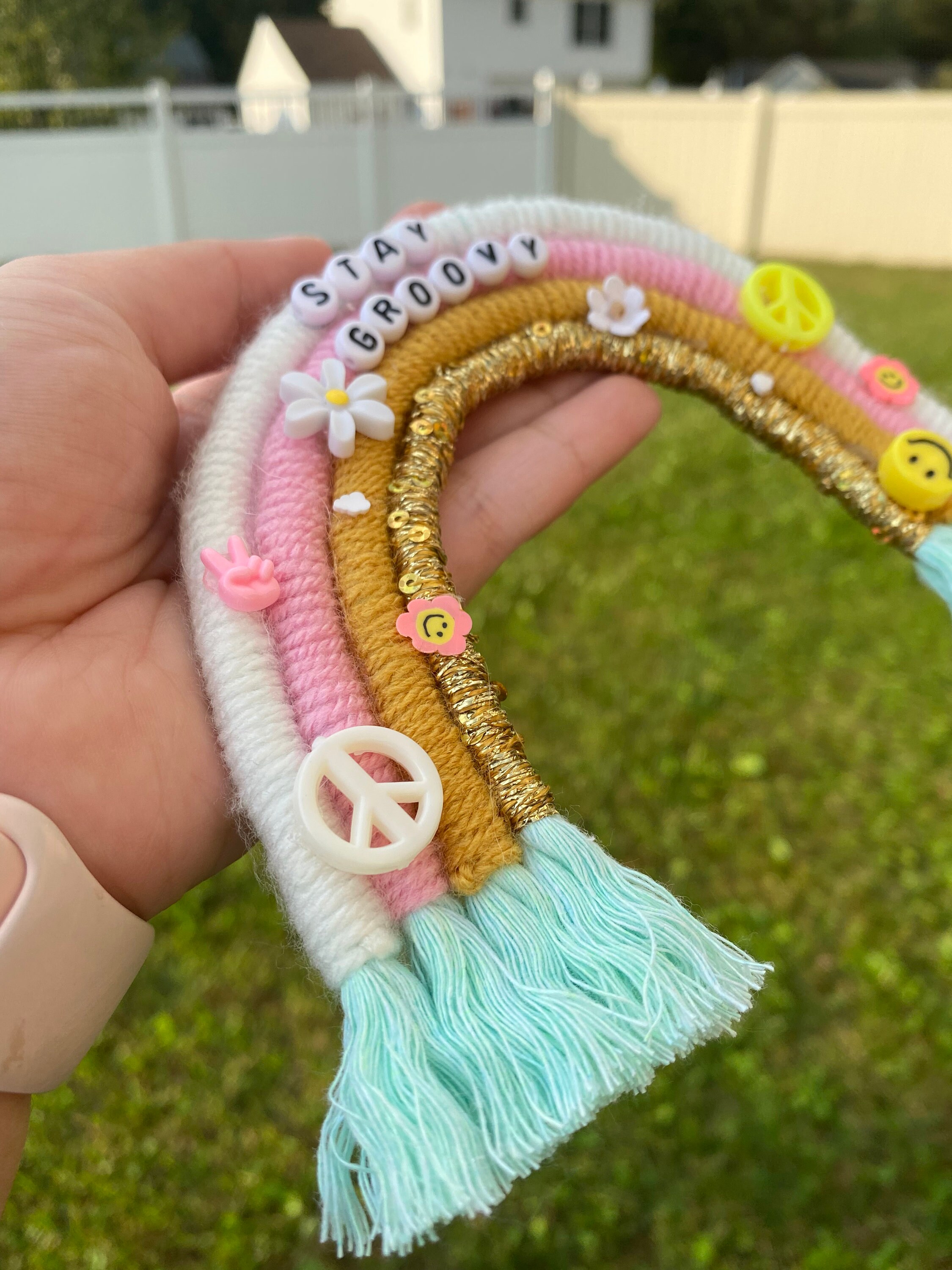 Stay Groovy Macrame Rainbow / Hippie Macrame Rainbow - Etsy