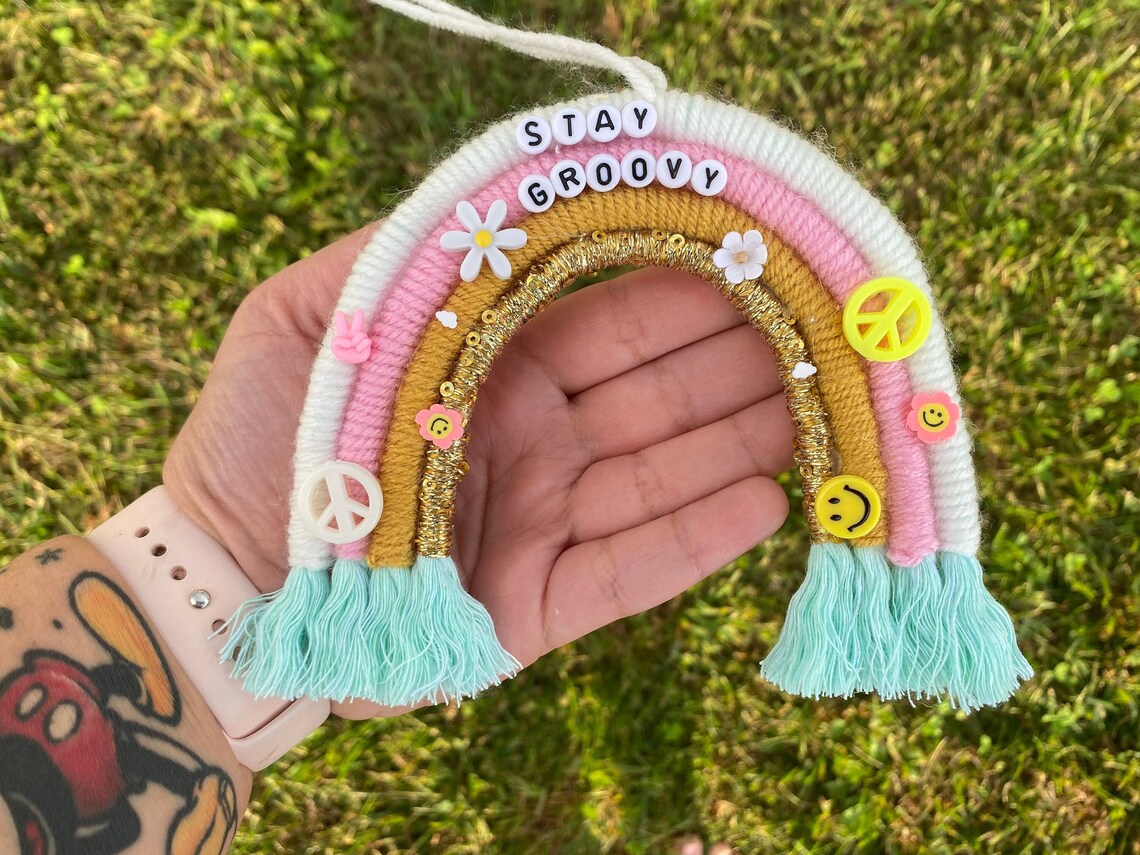 Stay Groovy Macrame Rainbow / Hippie Macrame Rainbow - Etsy