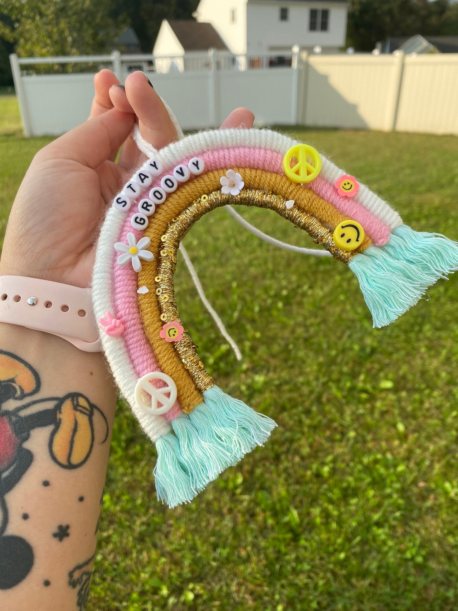 Stay Groovy Macrame Rainbow / Hippie Macrame Rainbow - Etsy