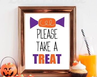 Please Take One Halloween Candy Sign Chalkboard Halloween | Etsy