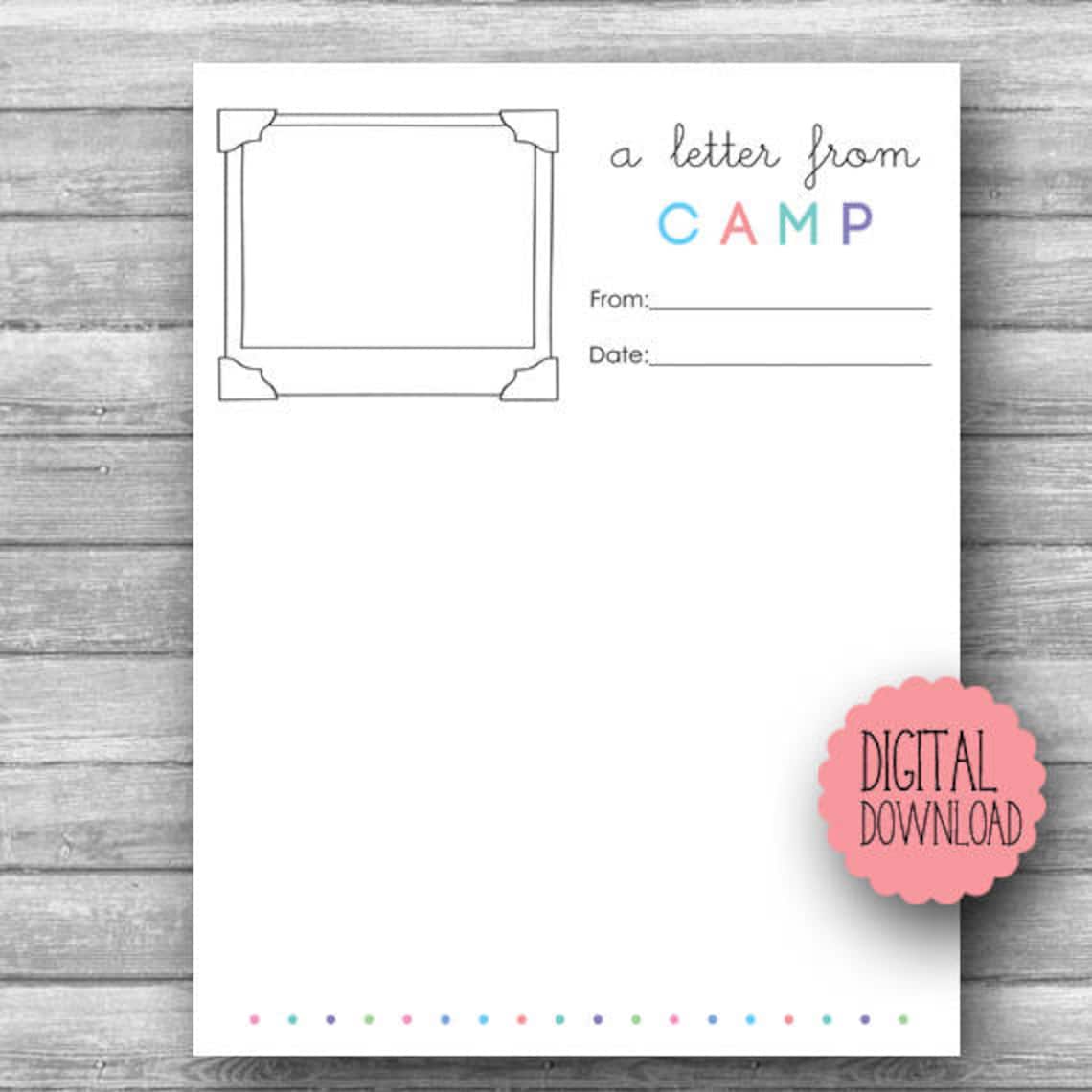 Summer Camp Stationery PRINTABLE / Printable Fill in Camp Letter / Kids ...