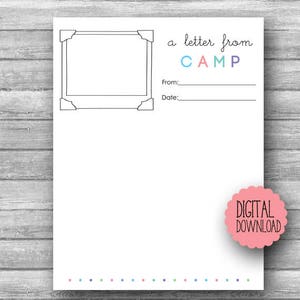 Summer Camp Stationery PRINTABLE / Printable Fill in Camp Letter / Kids ...