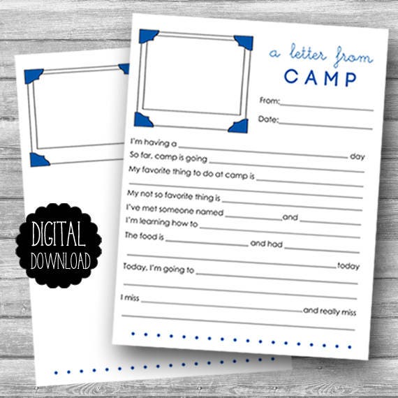 PRINTABLE Summer Camp Stationery / Printable Fill in the Blank - Etsy