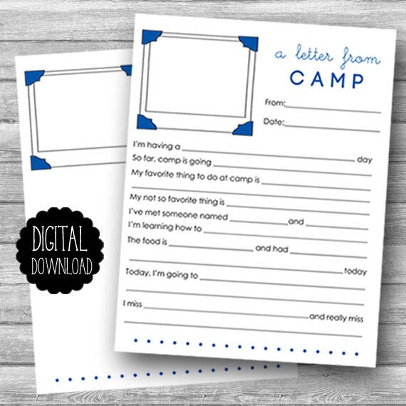 PRINTABLE Summer Camp Stationery / Printable Fill in the Blank Camp ...